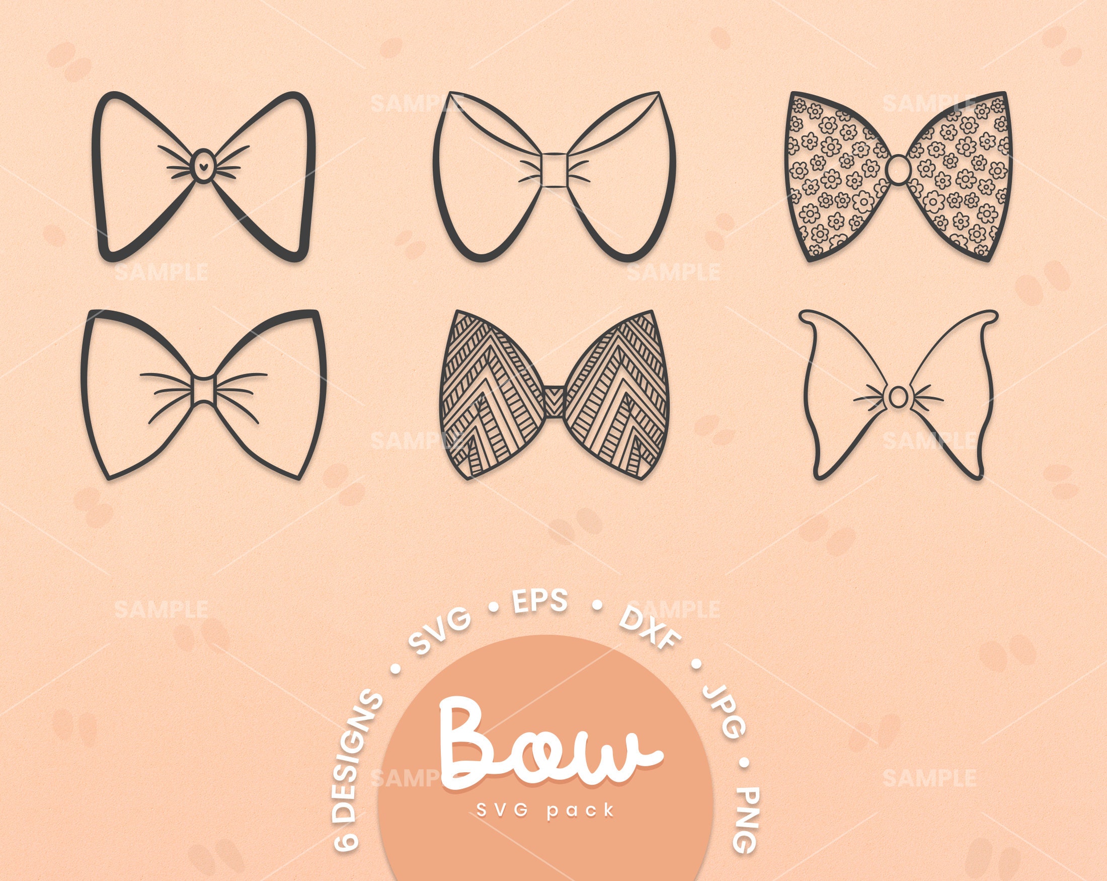 Bows SVG Pack 4 Bow SVG File, Bow Vector, Bow Clipart, Bow Svg Bundle ...