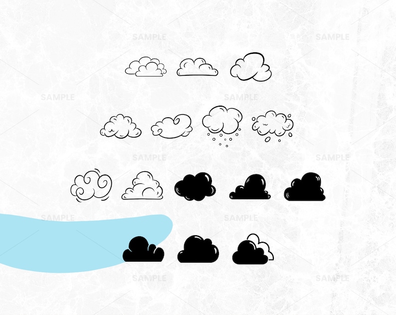 30 Cloud SVG Pack | Cloud Svg File, Cloud Bundle Svg, Cloud Clip Art ...
