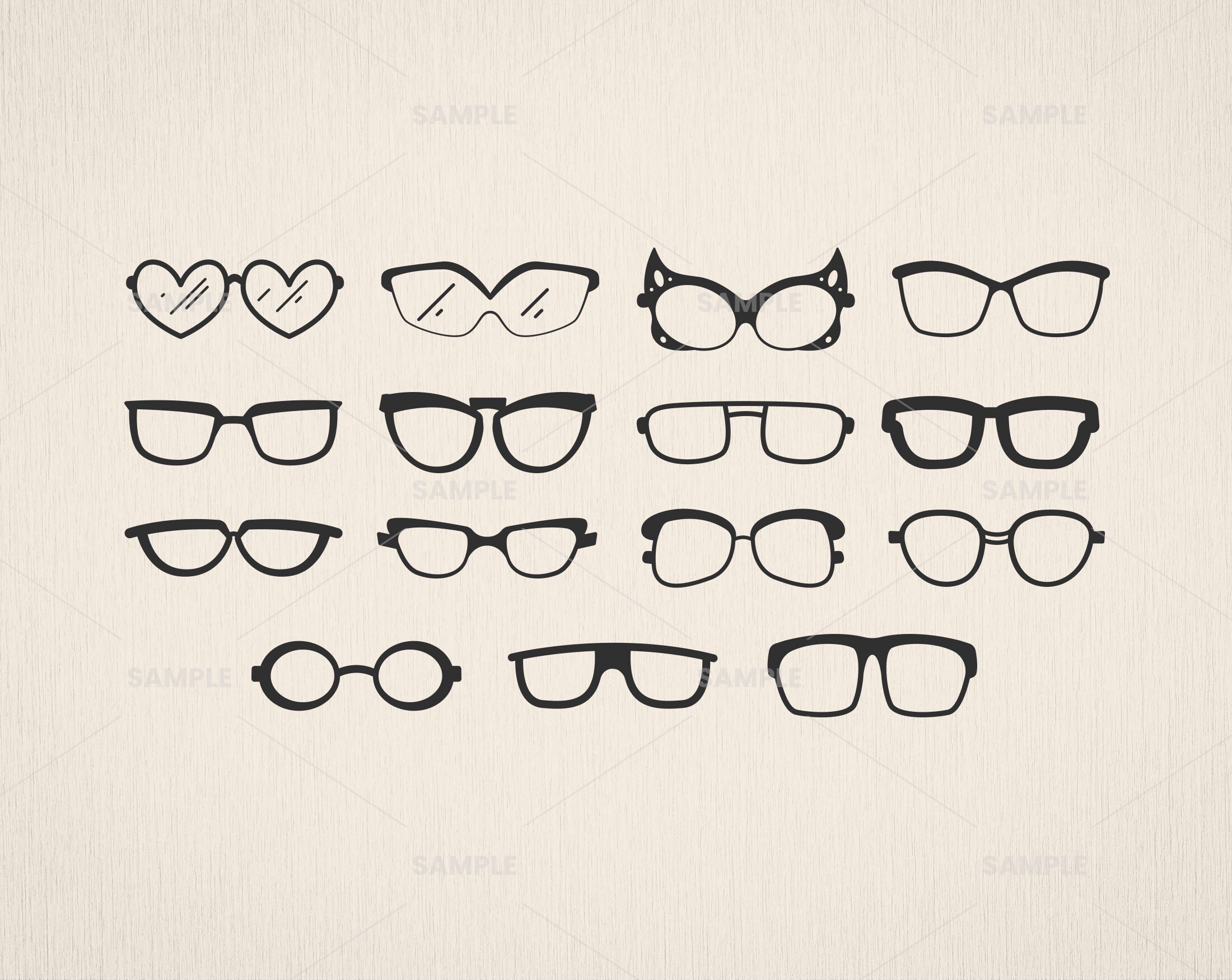 30 Sunglasses SVG Bundle Glasses DXF, Aviator Sunglasses, Sunglasses ...