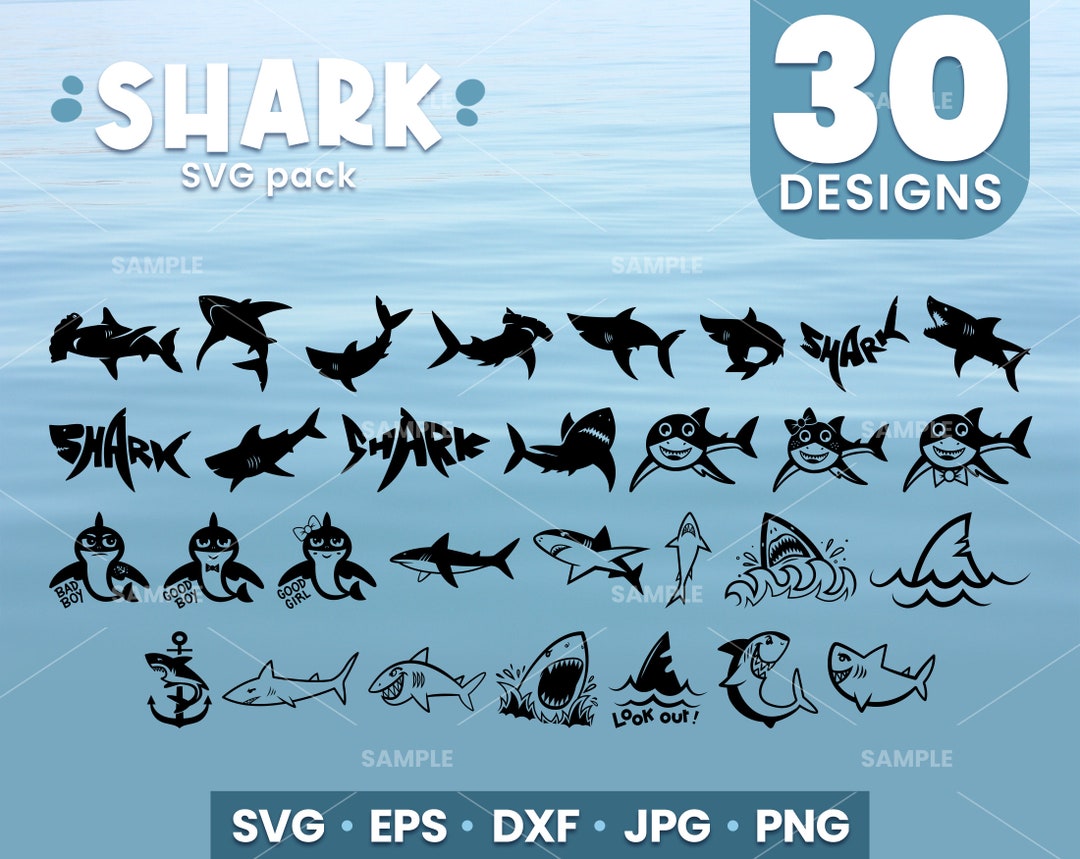 30 Shark SVG Bundle | Shark Silhouettes Svg, Shark Svg Clip Art Bundle ...