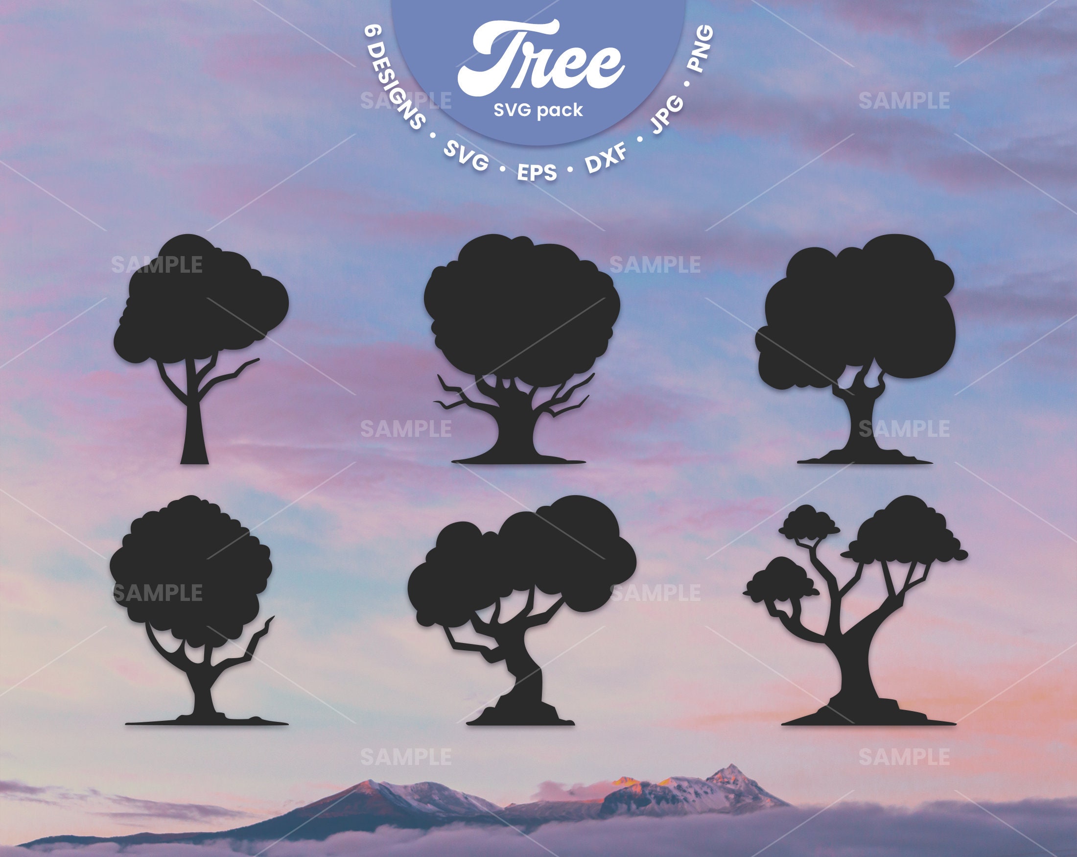 Tree SVG Pack 7 | Tree SVG, Tree Clipart, Vector Cut File for Cricut ...