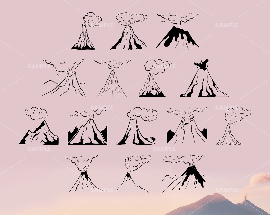 30 Volcano SVG Bundle | Volcano Svg, Volcano Files for Cricut, Volcano ...