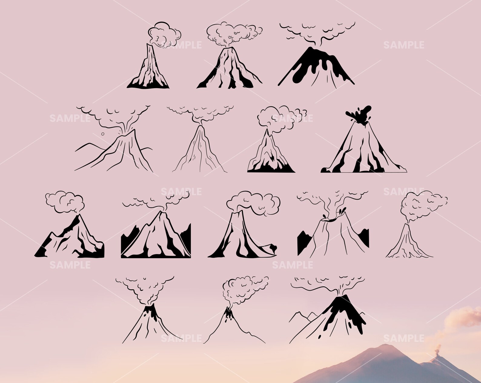 30 Volcano SVG Bundle | Volcano Svg, Volcano Files for Cricut, Volcano ...