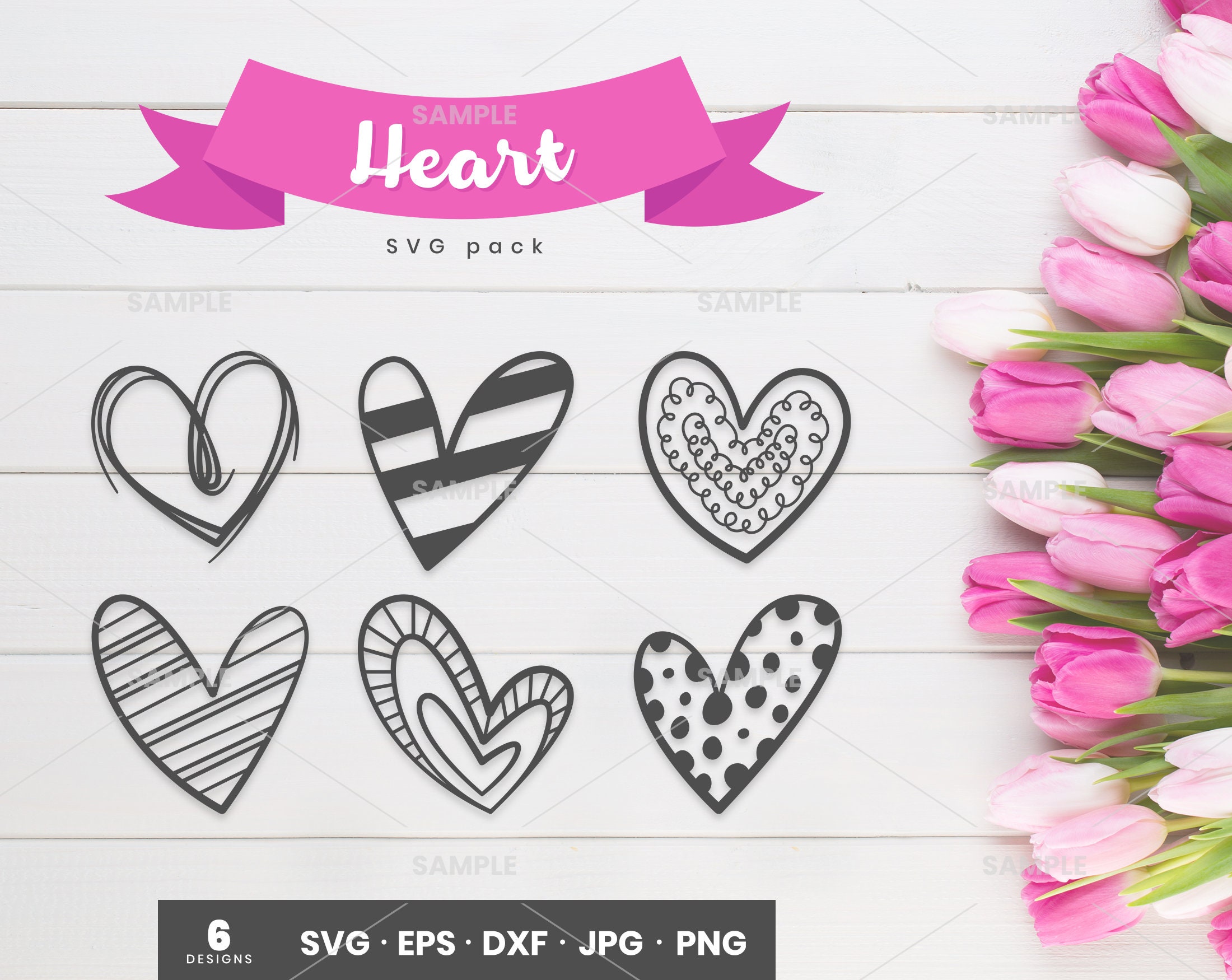 Heart SVG Pack 1 Heart Bundle Svg Sketch Heart Svg PNG | Etsy