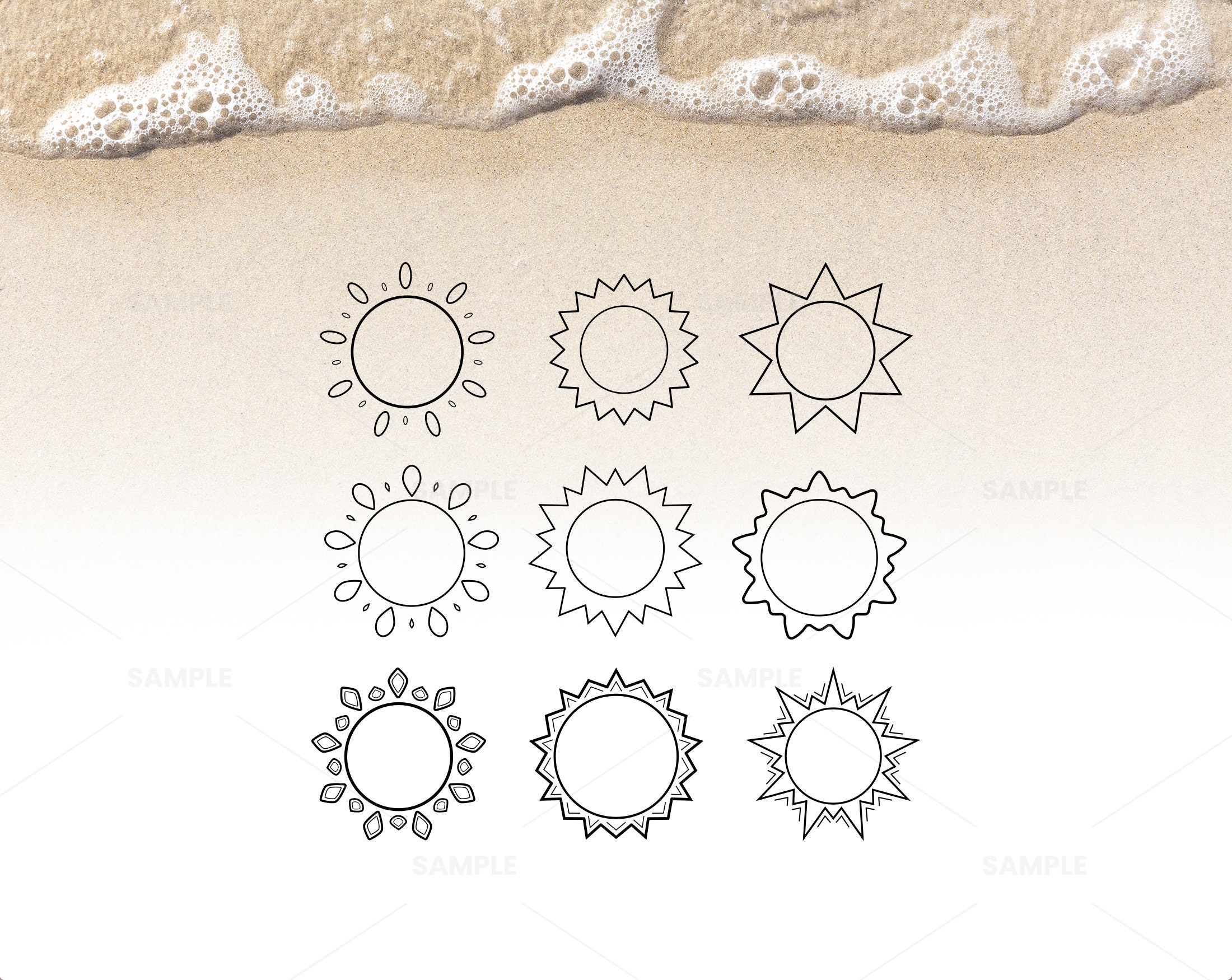 18 Sun SVG Bundle Sun Clipart, Sun Vector, Sun Cricut, Sun Cut File ...