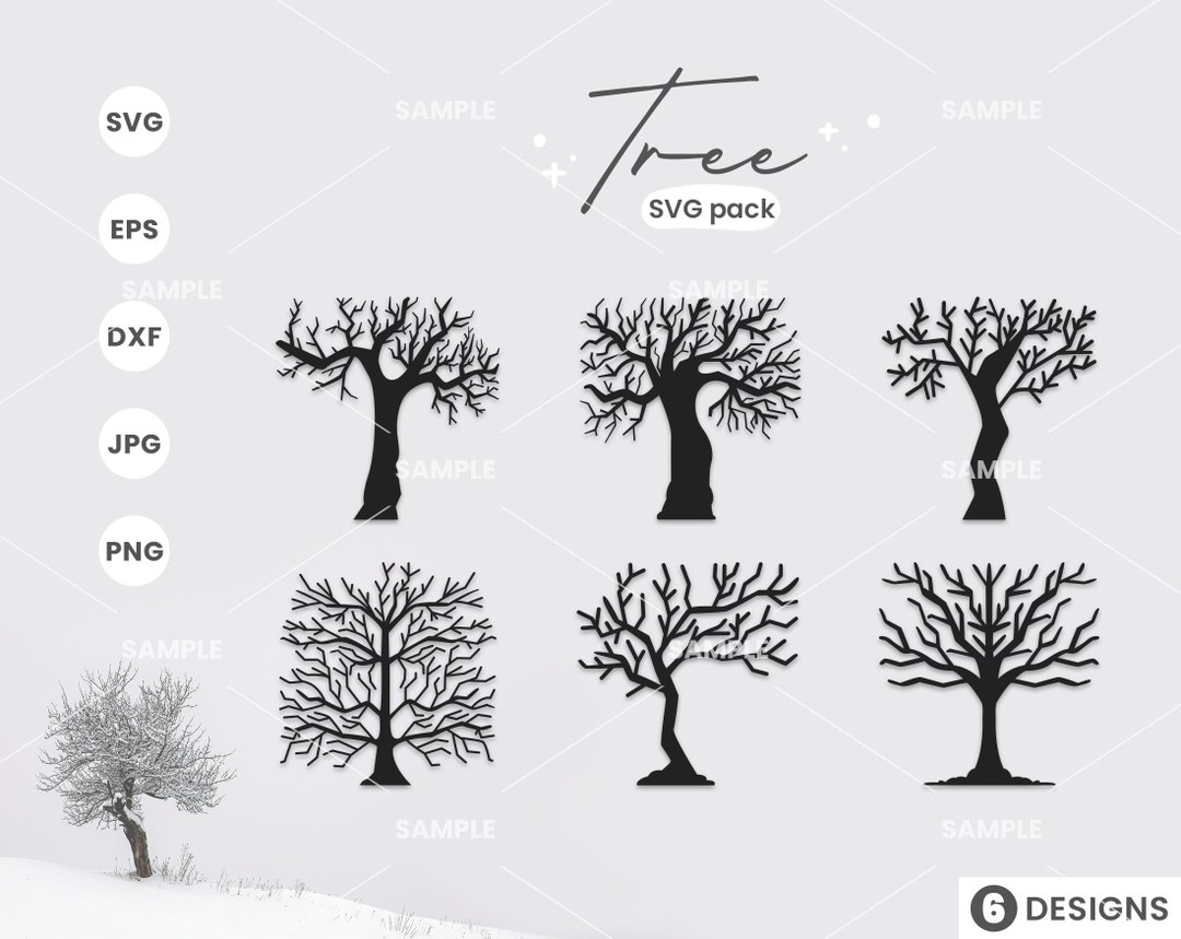 Tree SVG Pack 8 | Tree SVG, Tree Clipart, Vector Cut File for Cricut ...