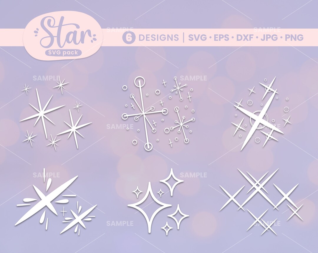 Stars SVG Pack 8 | Stars Glitter Sparkle SVG Bundle, Star Vector ...