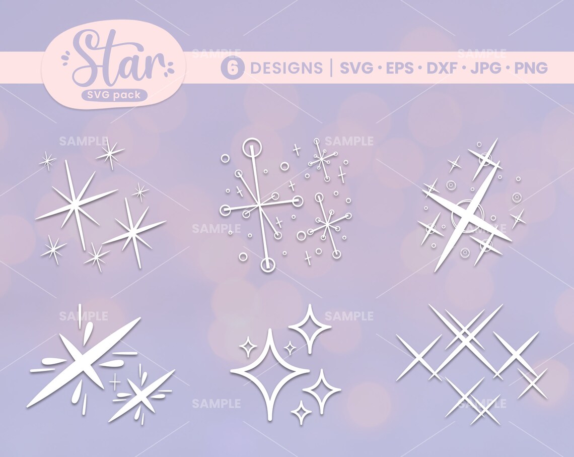 Stars SVG Pack 8 Stars Glitter Sparkle SVG Bundle Star - Etsy