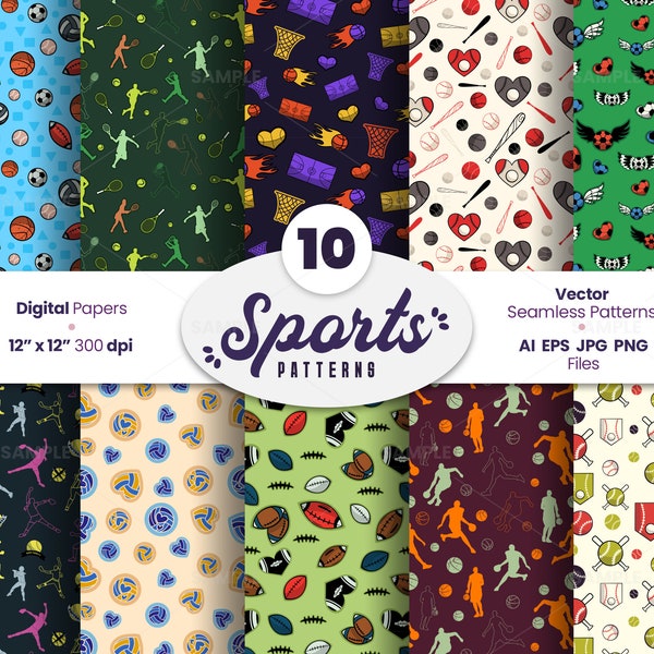 Sports Pattern - Etsy