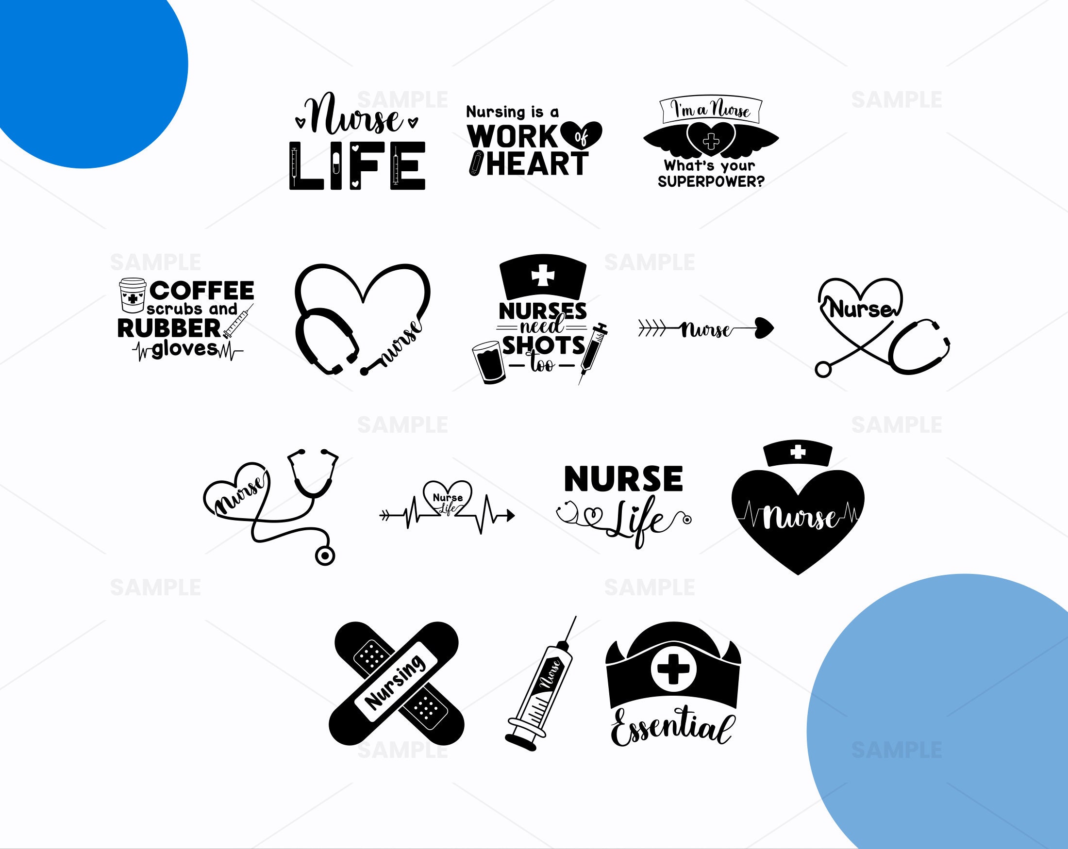 30 enfermera SVG Pack / Enfermera Svg Bundle, Enfermera Citas SVG ...