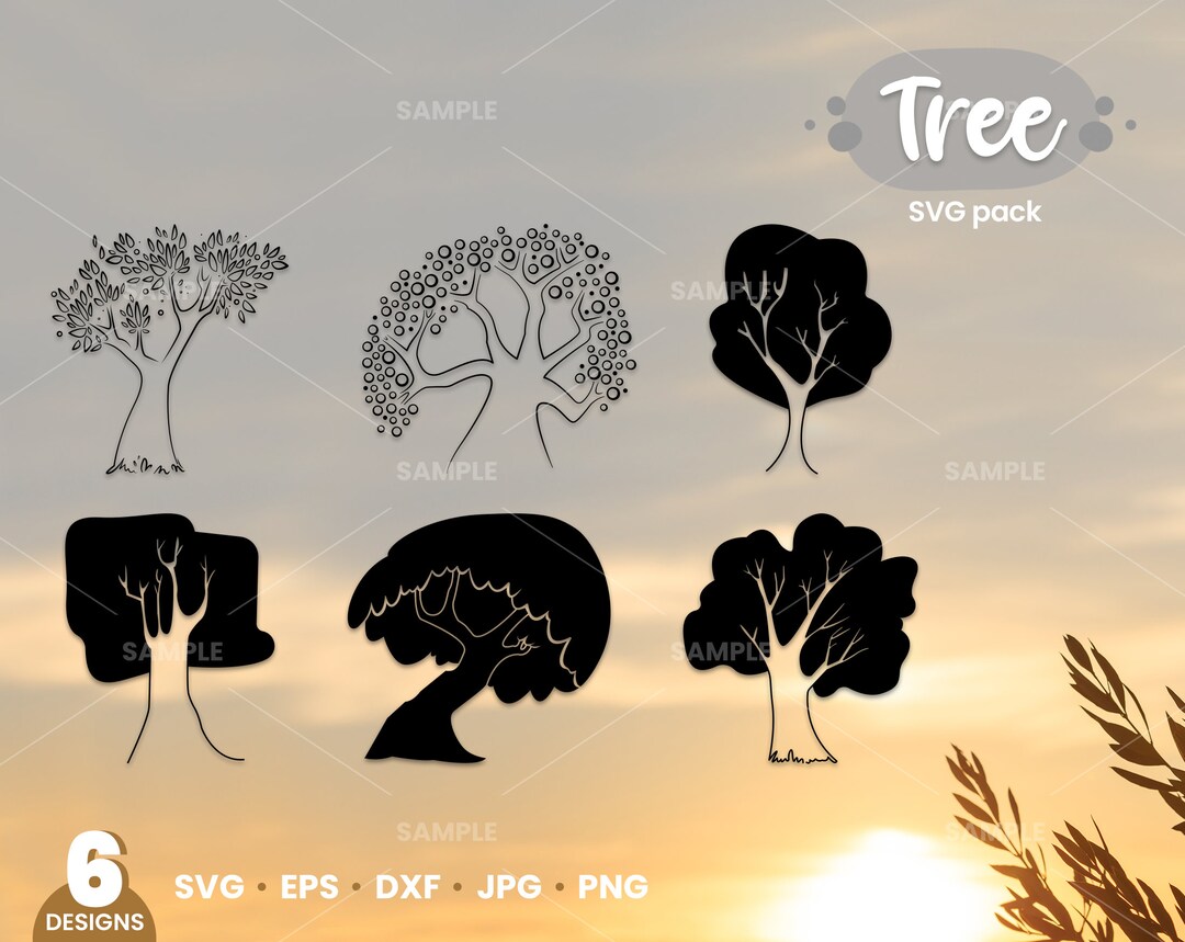 Tree SVG Pack 4 | Tree SVG, Tree Clipart, Vector Cut File for Cricut ...