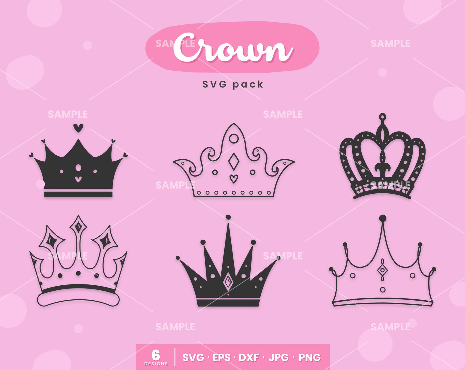 Crown SVG Pack 6 | Royal Crown Svg, King Crown SVG, Queen Crown SVG ...