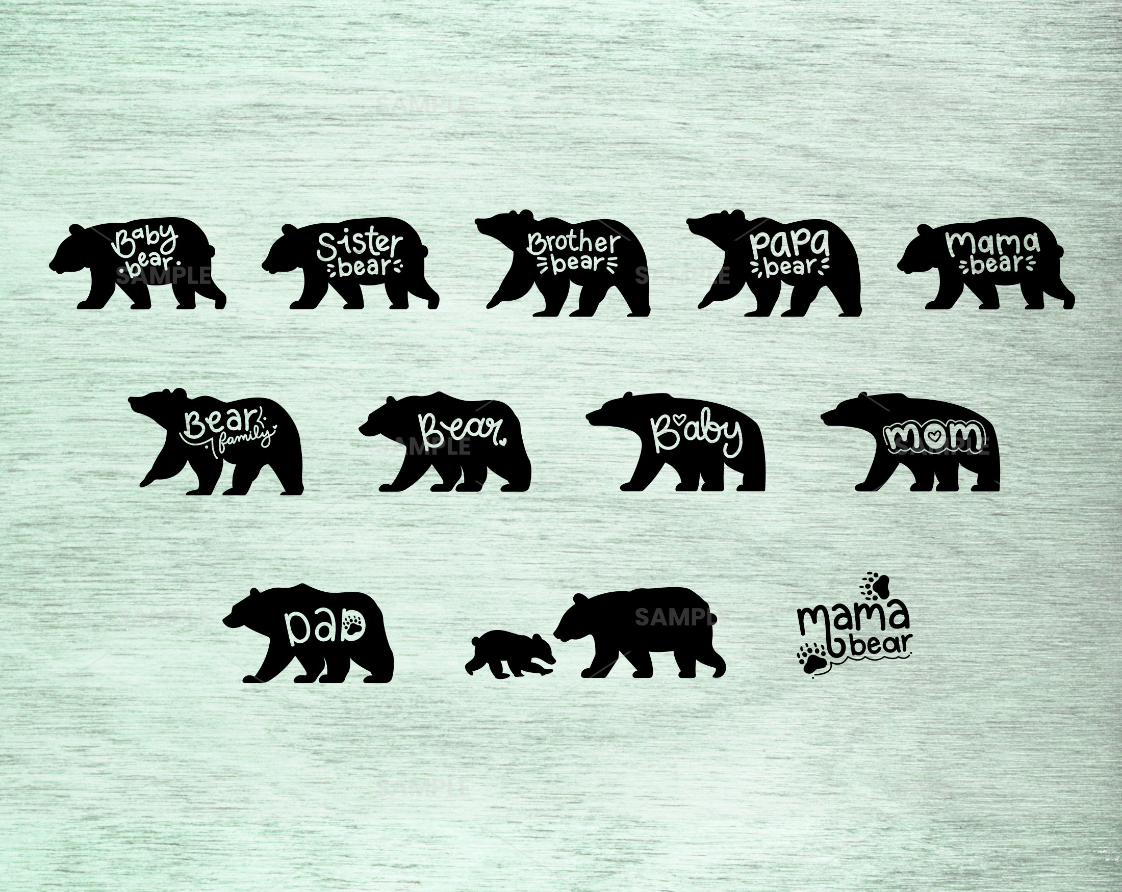 24 Oso SVG Bundle / Oso Circut, Silueta de oso, Oso Pardo Svg, Forest ...
