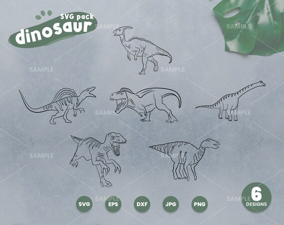 Dinosaur SVG Pack 4 Dinosaur Svg File Dinosaur Svg Bundle | Etsy