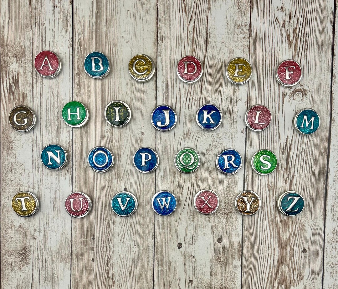 Snap Button Charms | Letter Snap Buttons | 18mm Snaps | Noosa Snap ...