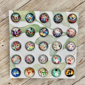 18mm Snap Charms: Glass Cabochon Snap Button Jewelry - Etsy