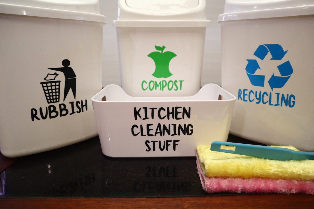 Vinyl Labels, Neat & Tidy Pack, Compost, Recycle, Cleaning, Home ...