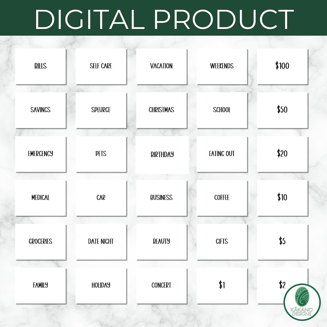 Simple Font, Budget Binder Inserts, A6, Ready to Print, Savings ...