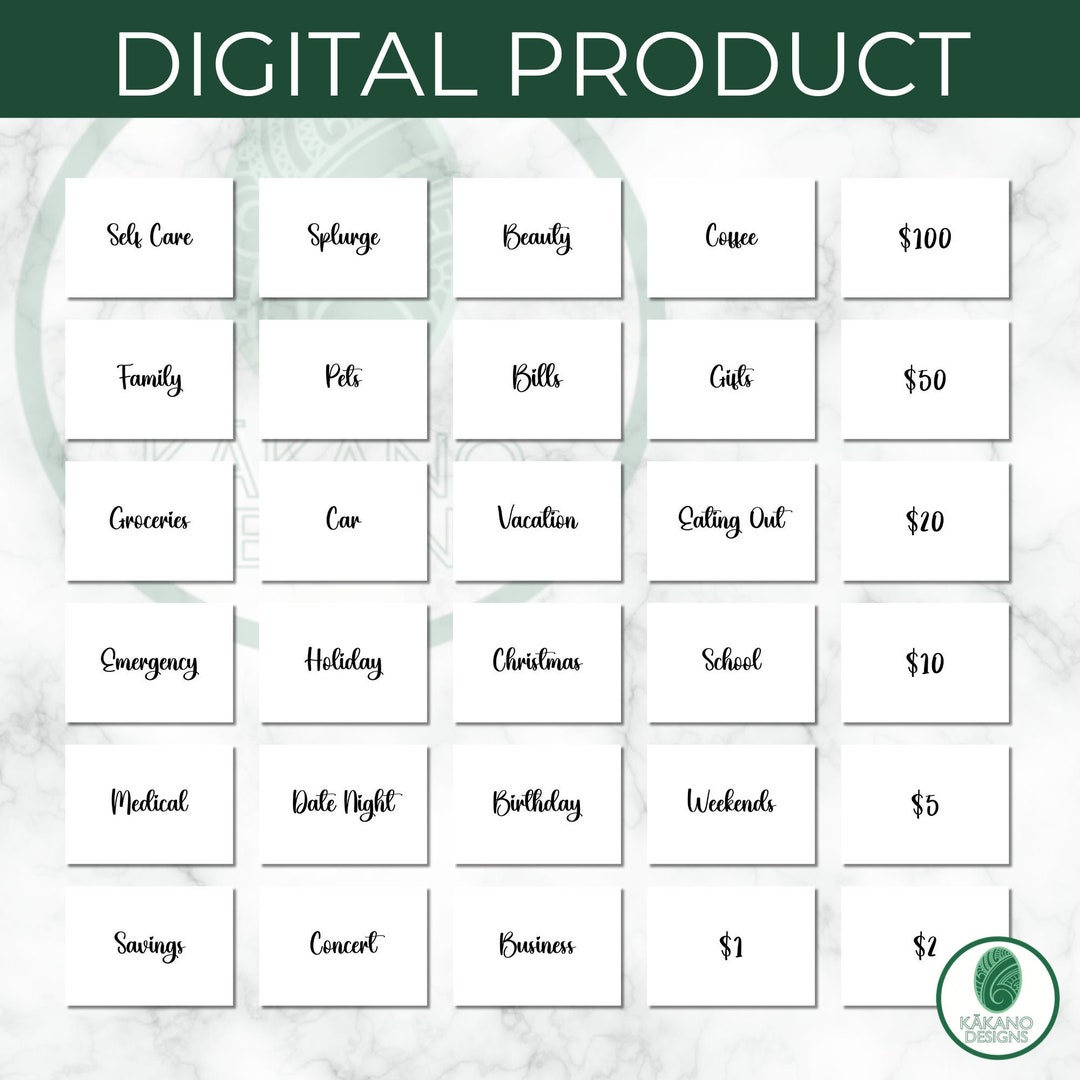 Cursive Font, Budget Binder Inserts, A6, Ready to Print, Savings ...