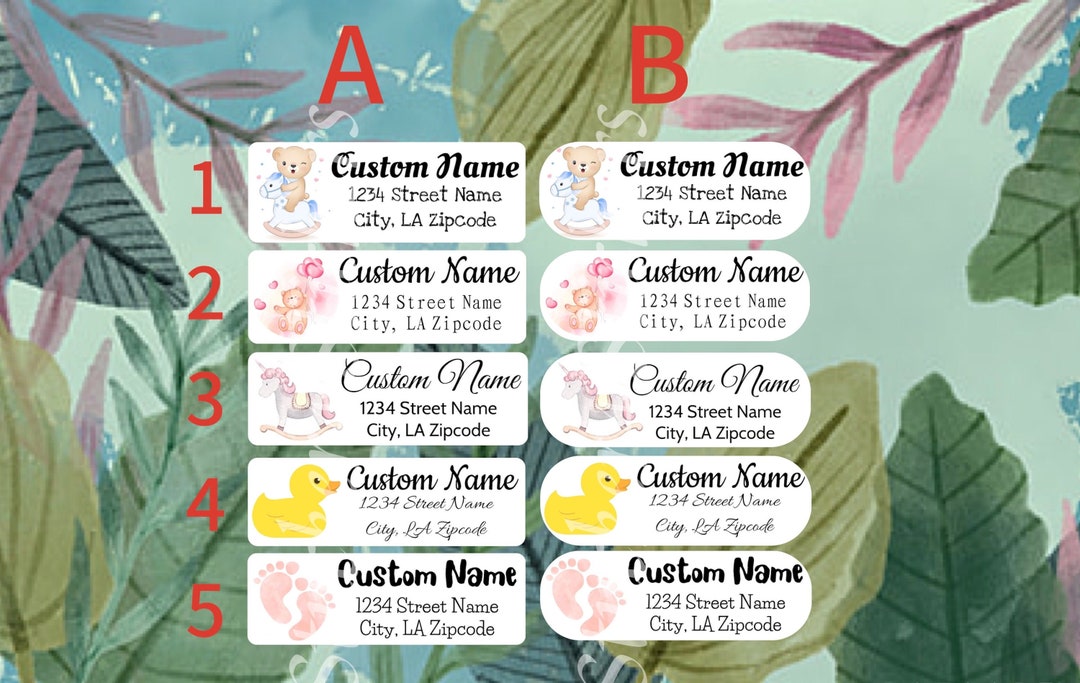 30 Custom Address Labels, Baby Shower - Etsy