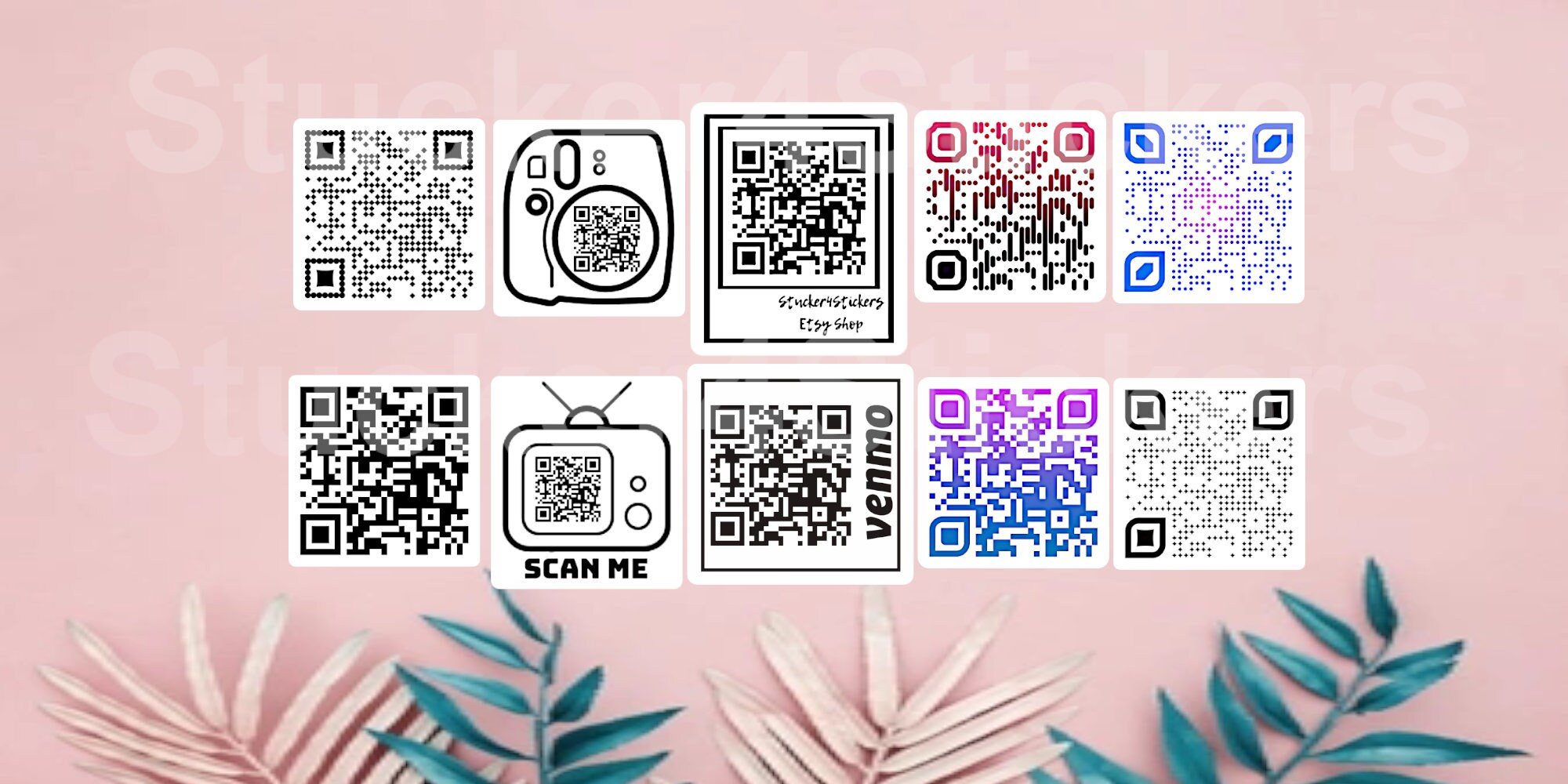 Large Custom QR Code Stickers Vinyl Decals - Etsy