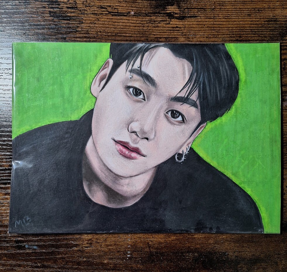 Jungkook BTS Drawing original - Etsy