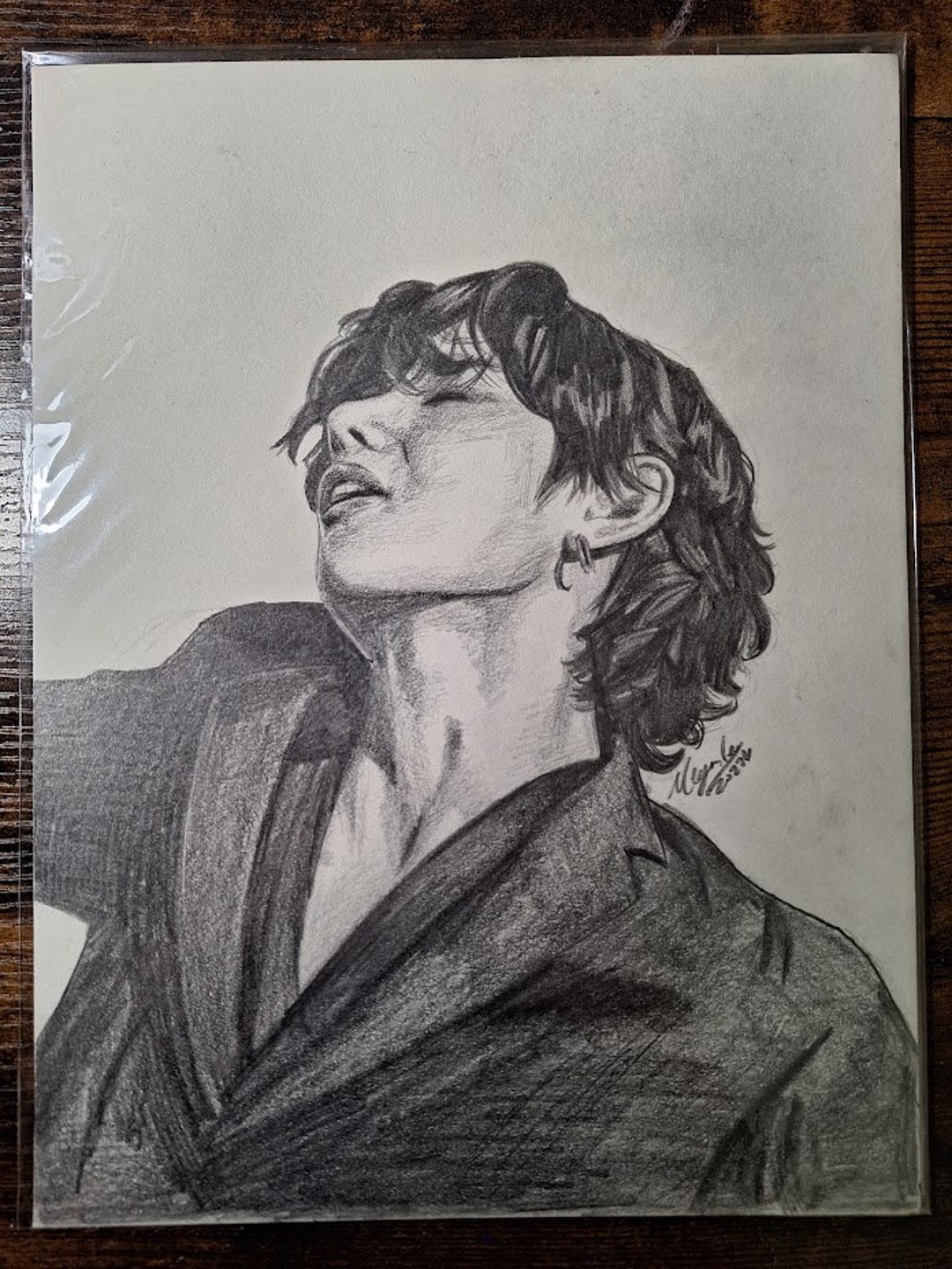 Taehyung/v BTS Drawing (original) - Etsy
