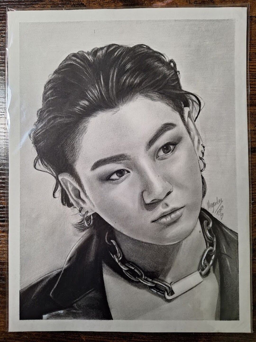 Jungkook BTS Drawing (original) - Etsy UK