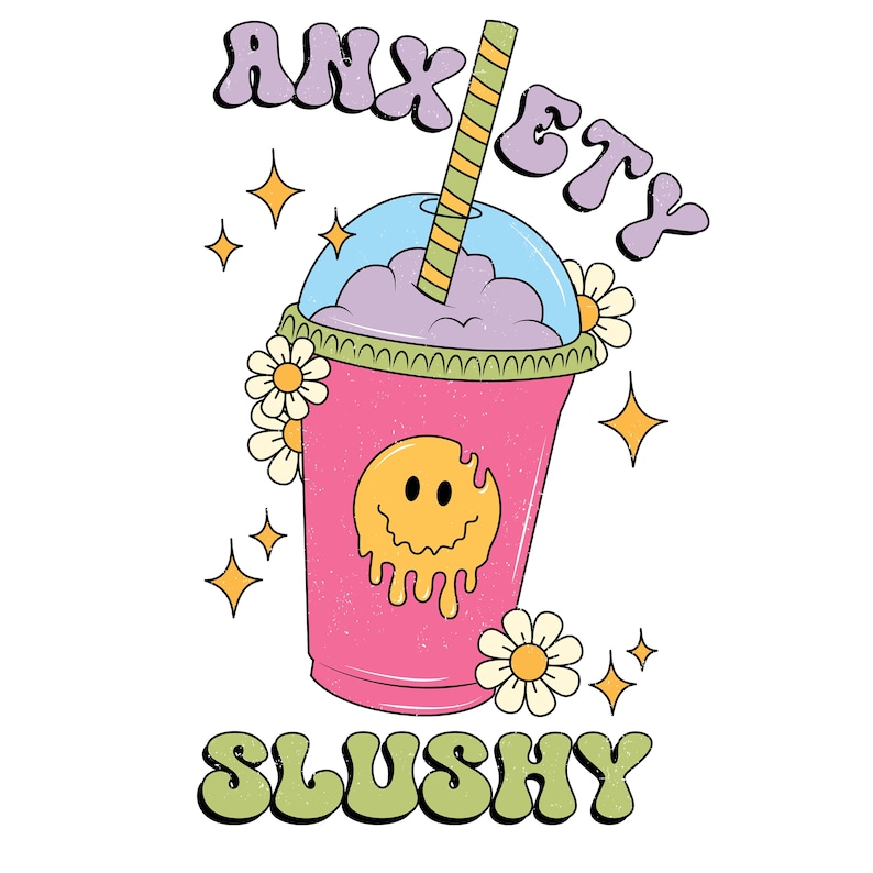 Anxiety Slushy SVG PNG, Mental Health Graphic, Cute & Creative Design ...