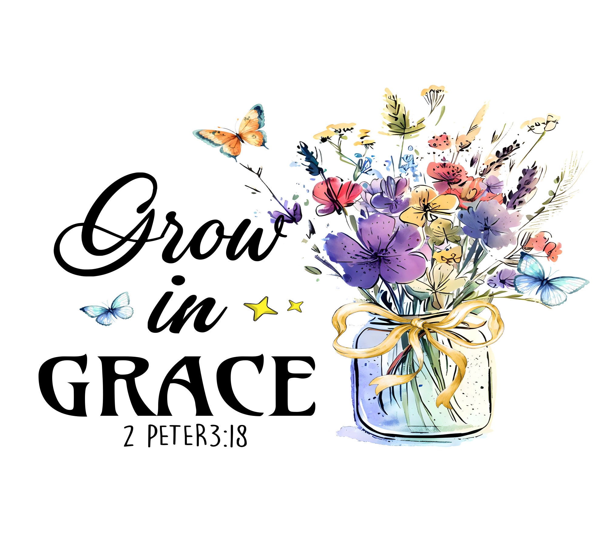 Grow in Grace PNG | Faith Clipart | Faith Png | Jesus Png | Sublimation ...