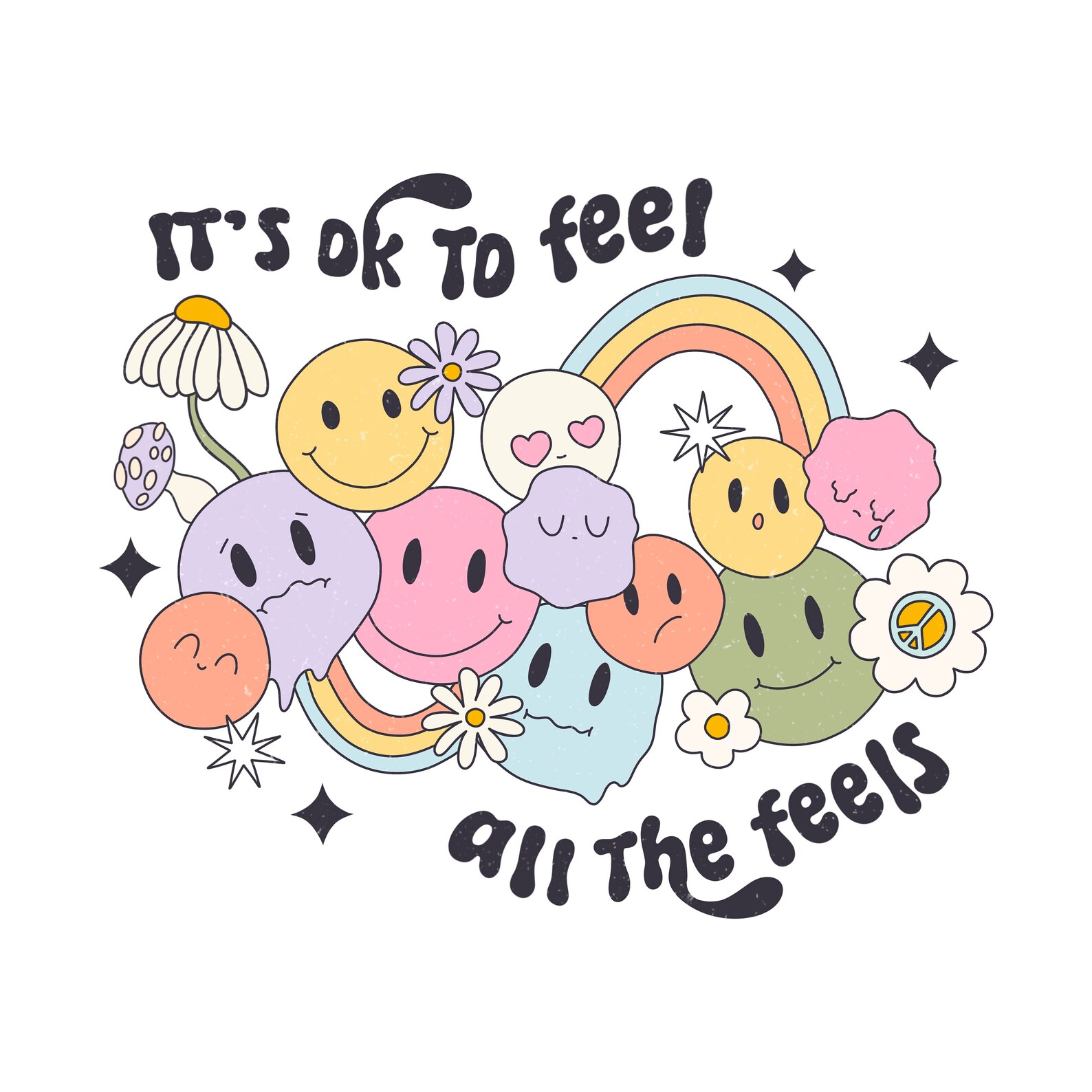Inside Out It's Okay to Feel All the Feels Png, Mental Health Png ...