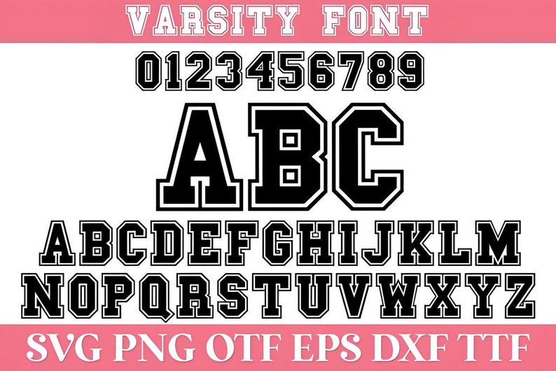 Varsity Font SVG, Jersey Font Svg, Sports Alphabet SVG, Varsity Letters ...