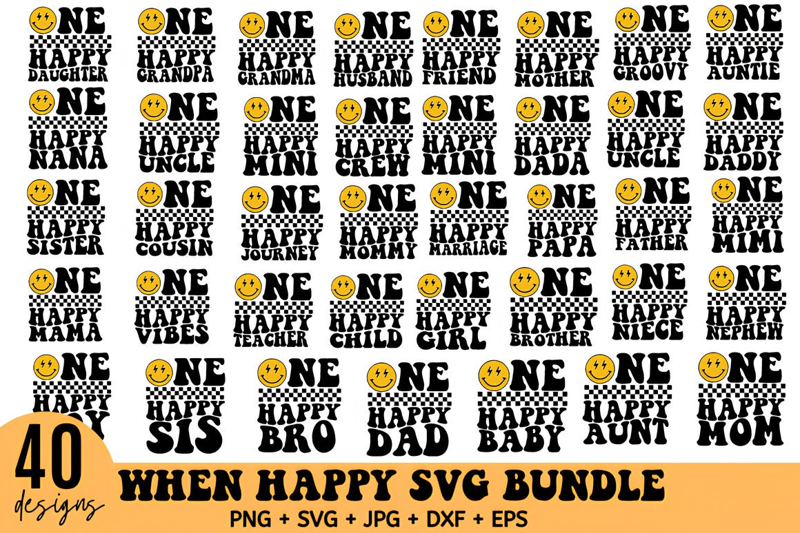 One Happy Dude Matching Birthday Svg Bundle, One Happy Family Png ...