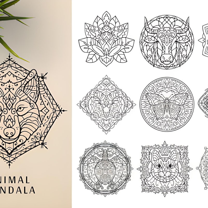 Animal Mandala Svg - Etsy