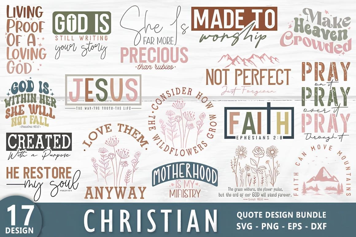 Christian Svg Bundle, Bible Verse Svg Png Dxf Eps, Religious Svg ...