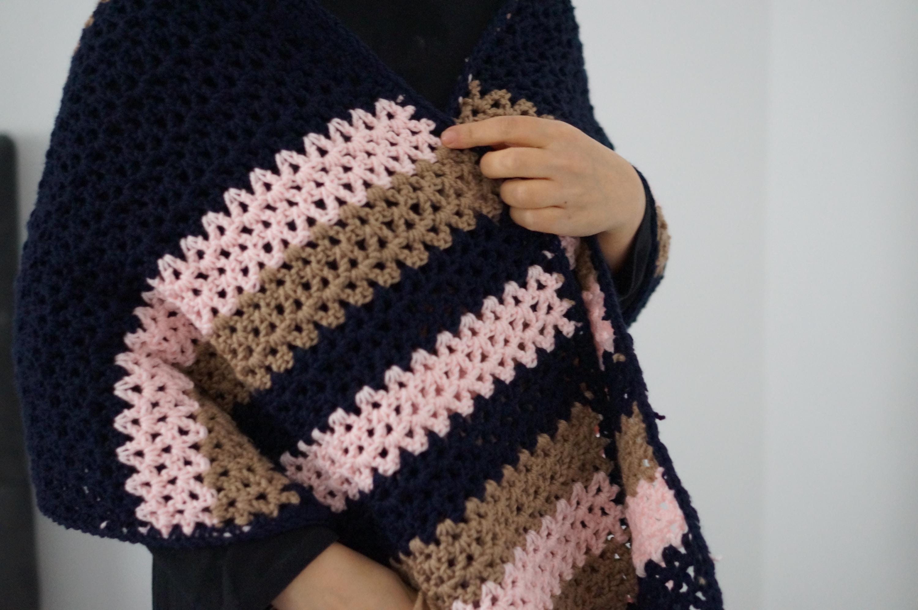 V Stitch Rectangular Shawl Crochet Pattern - Etsy