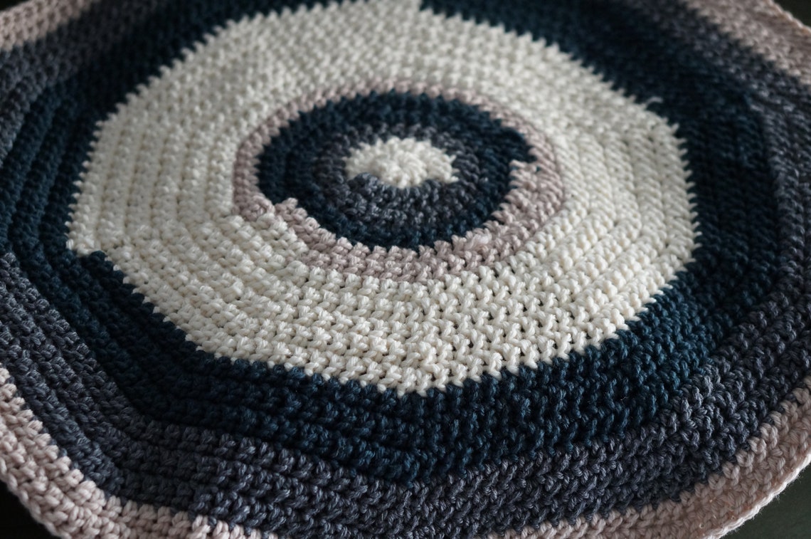 Chunky Round Circle Crochet Blanket Pattern - Etsy