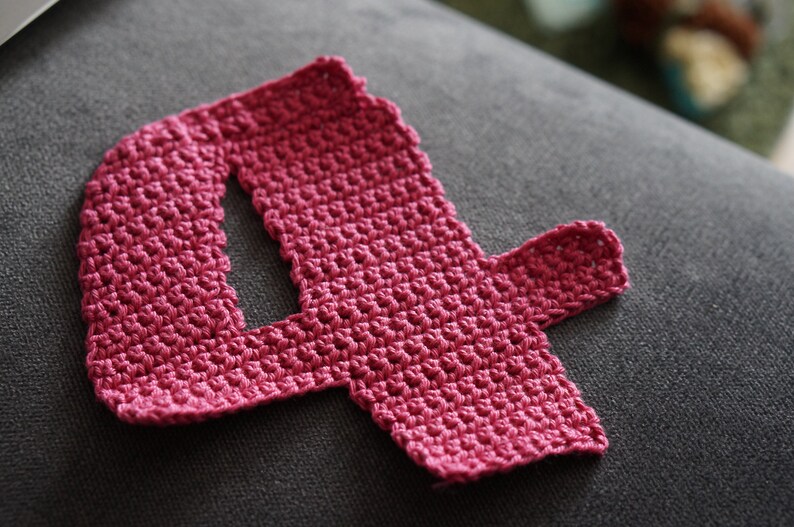 Crochet Number 4 Pattern - Etsy