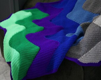 Crochet Going Wavy Textured Blanket Pattern - Etsy