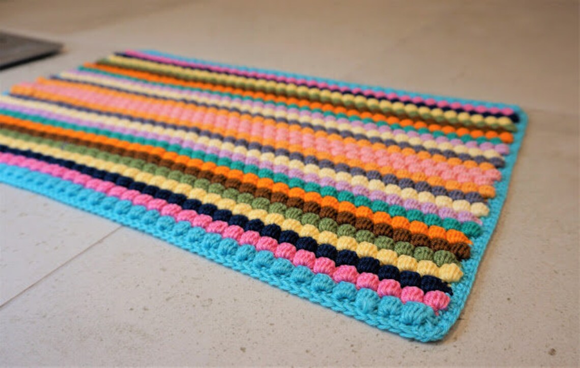 Bobble Stitch Doormat Crochet Pattern. Bobble Rug Pattern - Etsy