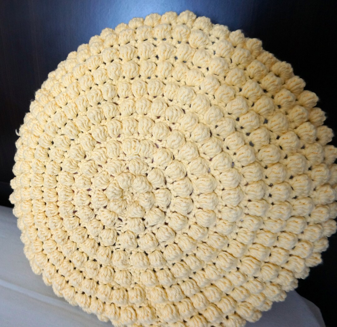 Bobble Stitch Round Pillow Crochet Pattern - Etsy
