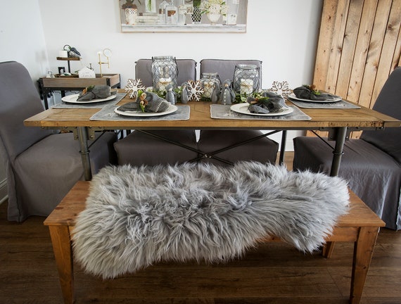 Follkee SHEEPSKIN Rug Icelandic Decor Light Grey Silver - Etsy