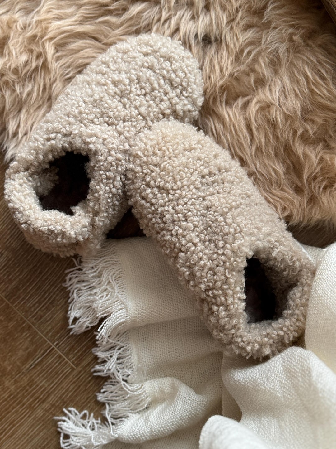Follkee Teddy Sheepskin Slippers Wool Handcrafted Grounding Earthing ...