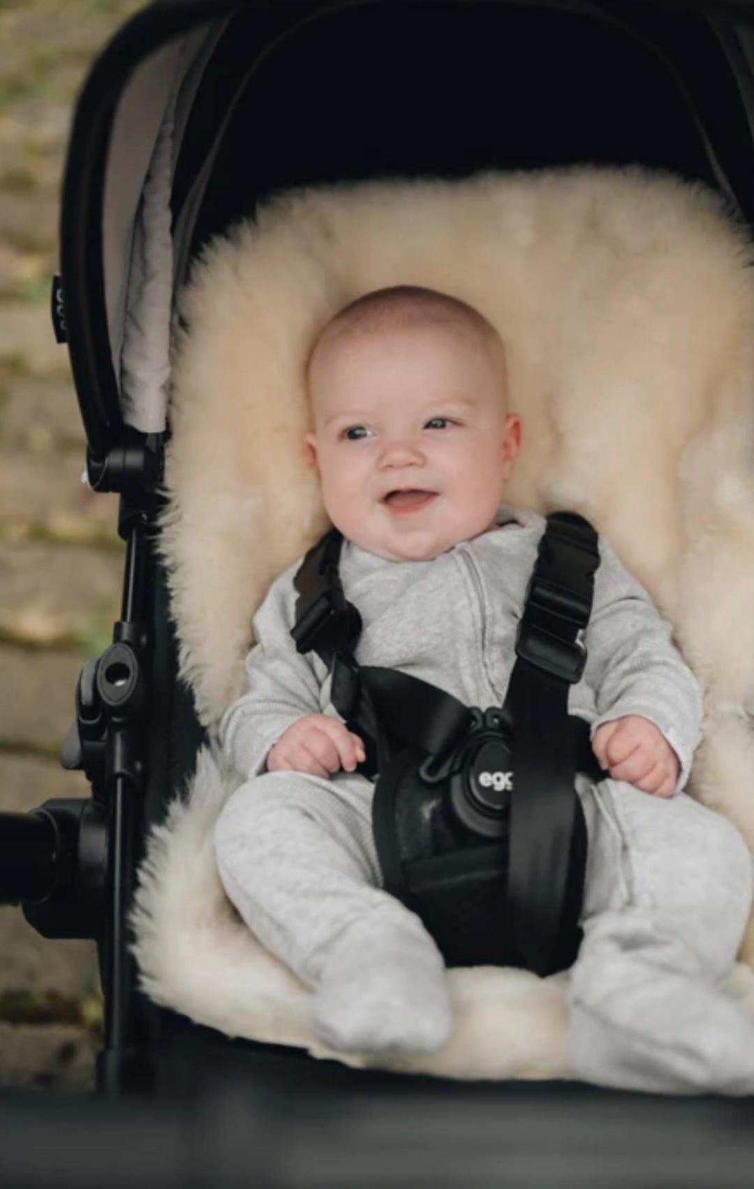 Follkee Medical Sheepskin Buggy Liner, Luxury Lambskin Baby Pram Pad ...