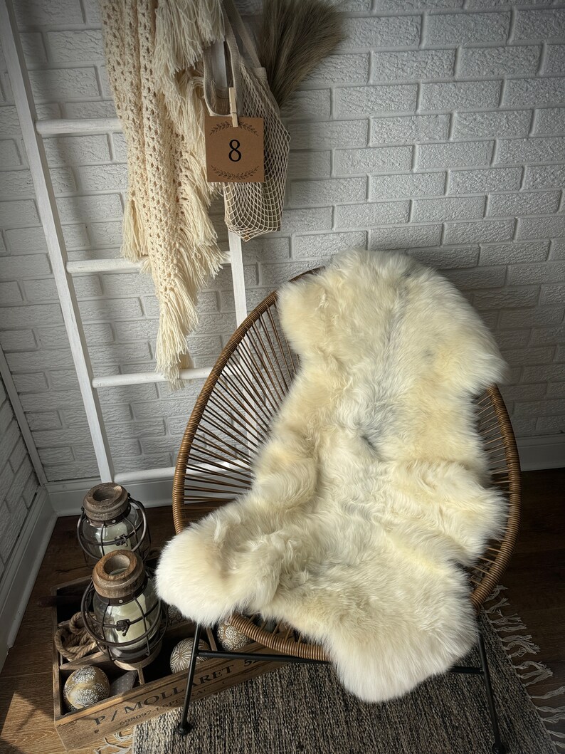 Follkee Melerade Sheepskin Rug Throw Fur Rug, Natural Sheepskin, Real ...
