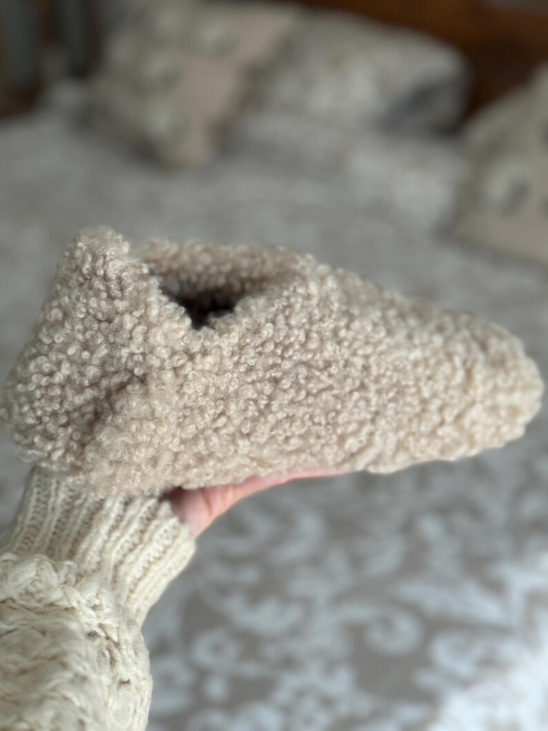 Follkee Teddy Sheepskin Slippers Wool Handcrafted Grounding Earthing ...