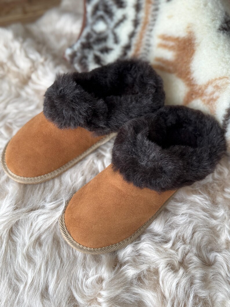 Follkee Women's Slippers Slip On, 100% Wool Leather Handcrafted Luxury ...
