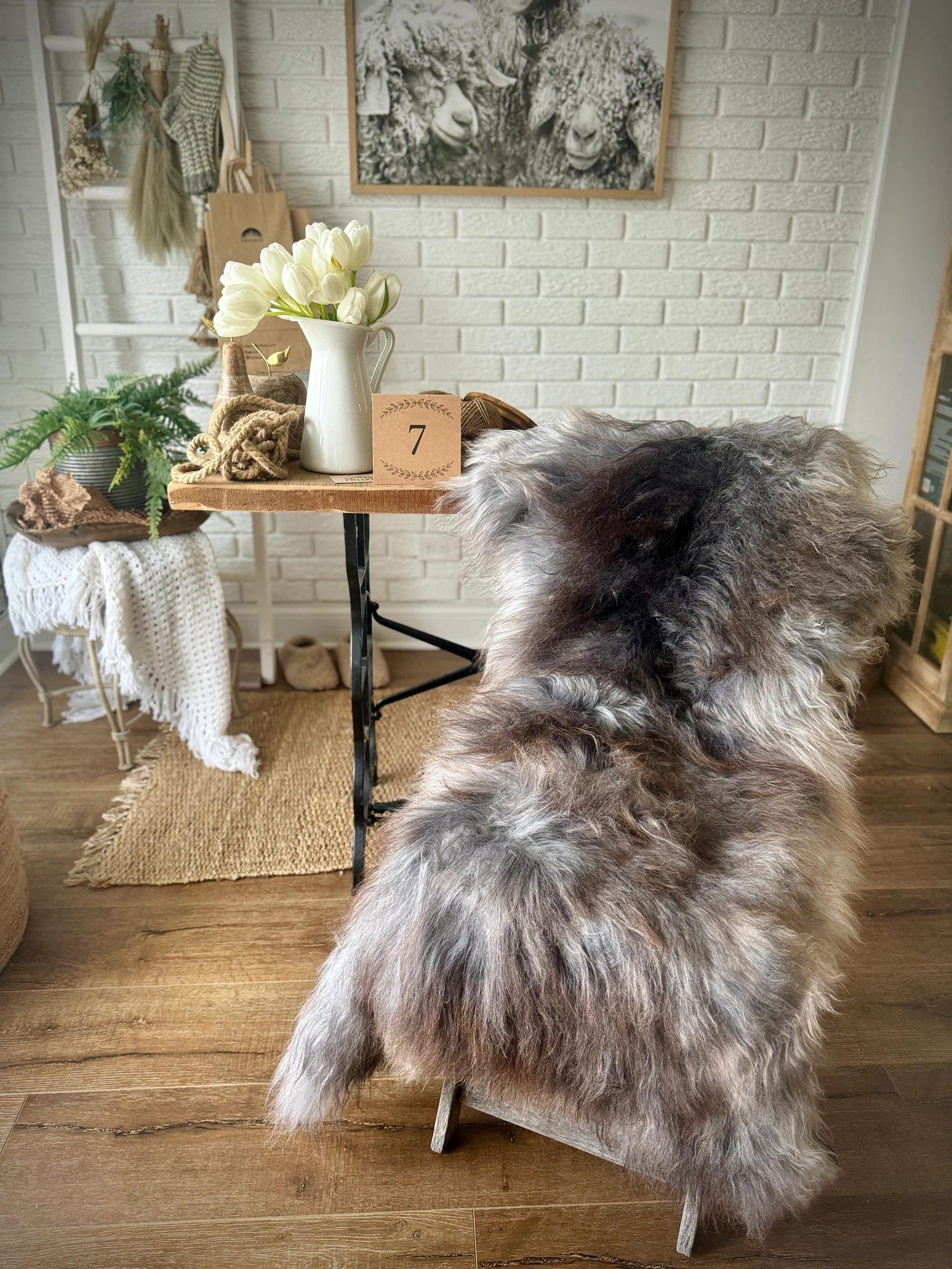 Follkee Melerade Sheepskin Rug Throw Fur Rug, Natural Sheepskin, Real ...