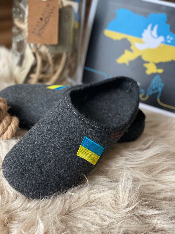 Follkee Mens Slippers Slip Wool Felt Special Limited Edition - Etsy