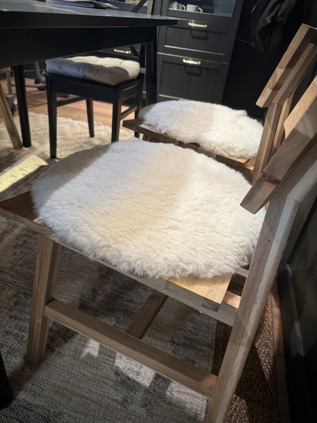 SET OF TWO Chair Pad Stool Pad Round | Scandinavian Decor | Seat Pad ...